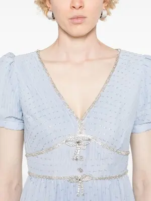 SELF-PORTRAIT Pleated Chiffon Midi Dress