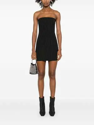 Patrizia Pepe Wide-neck Pinstriped Minidress