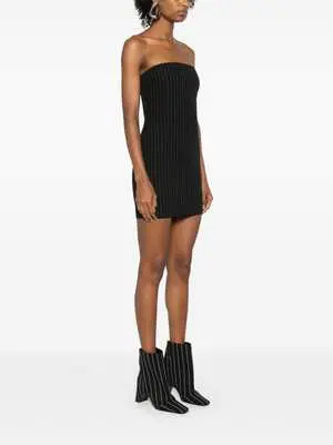 Patrizia Pepe Wide-neck Pinstriped Minidress