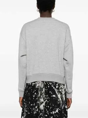 Alexander McQueen Cut-out Jersey Sweatshirt - Grey