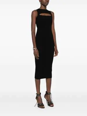 Alexander McQueen Cut-out Ribbed Maxi Dress