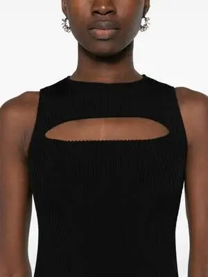 Alexander McQueen Cut-out Ribbed Maxi Dress
