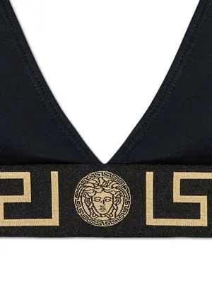 Versace Logo-underband Bikini Top - Black