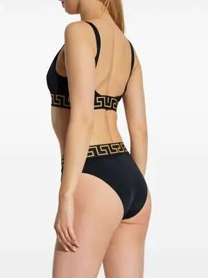Versace Logo-waistband Bikini Bottom - Black