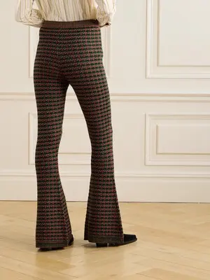 Etro Embroidered Jacquard-knit Bootcut Pants