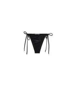 Prada Jersey Bikini Bottom With Rhinestones - Black