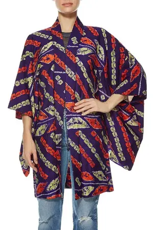 Vintage Wgaca Silk Kimono Haori - Multi