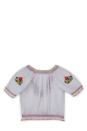 Vintage Wgaca Floral Embroidered Hungarian Blouse