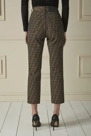 Fendi Zucca Canvas Straight-leg Trousers