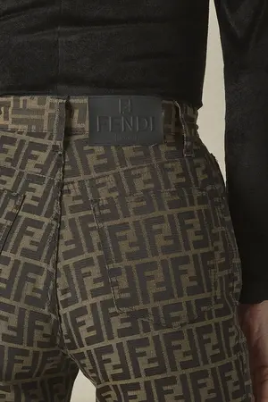 Fendi Zucca Canvas Straight-leg Trousers
