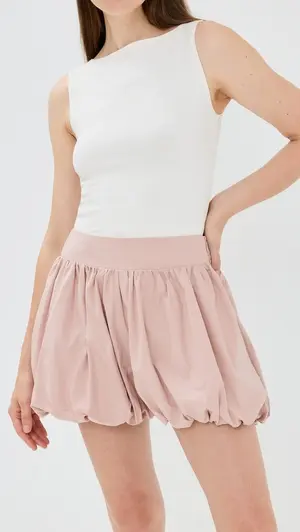 Susana Monaco Poplin Bubble Hem Shorts