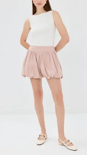 Susana Monaco Poplin Bubble Hem Shorts