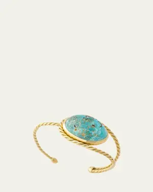 HAUTE VICTOIRE Persian Dome Cabochon Gold Cuff Bracelet