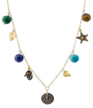 HAUTE VICTOIRE Medallion Charm 14k Gold And Sterling Silver Necklace - Multi