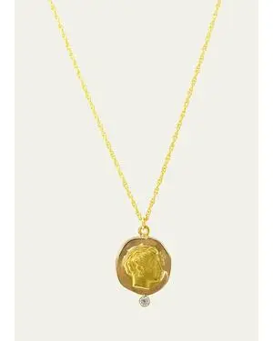 HAUTE VICTOIRE Andromeda Diamond Medallion Necklace - Yellow