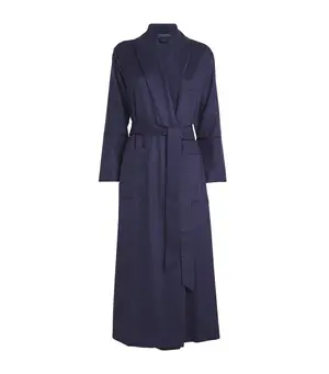 Olivia Von Halle Cashmere Logan Robe - Navy