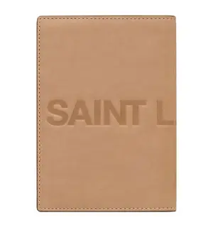 Saint Laurent Leather Logo Passport Holder