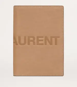 Saint Laurent Leather Logo Passport Holder