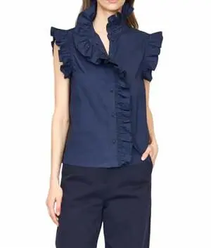 CHRISTY LYNN Marfa 6 Top In Navy - Blue