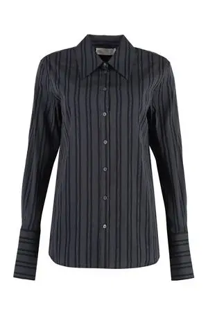 Tory Burch Striped Cotton Shirt - Grey