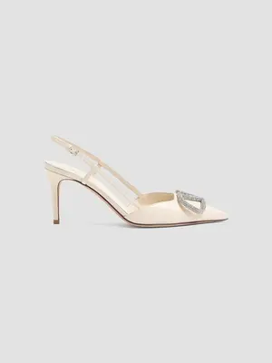 Valentino Garavani Vlogo Signature Slingback Pumps 80mm - Light Ivory
