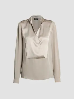 Giorgio Armani Silk Paneled Blouse - Dunes