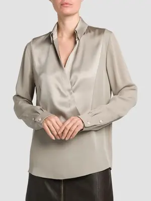 Giorgio Armani Silk Paneled Blouse - Dunes