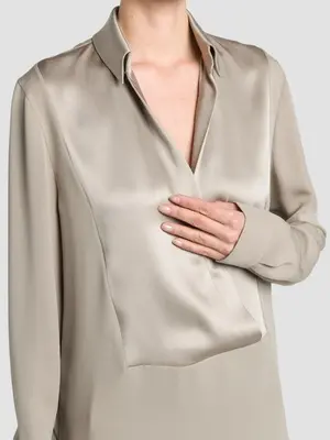 Giorgio Armani Silk Paneled Blouse - Dunes