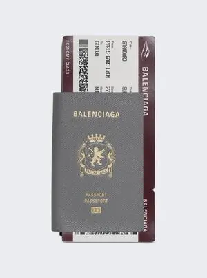 Balenciaga Passport Long Wallet 1 Ticket - Grey