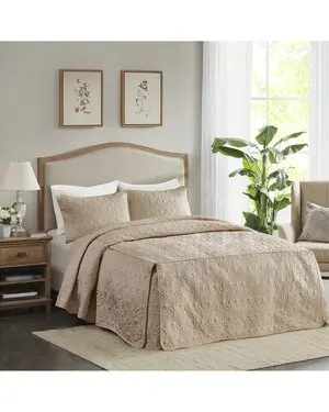 Madison Park Madison Park Quebec Split Corner Pleated Quilted Bedspread - Nocolor