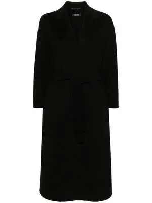 Max Mara Belted Wool Coat - Black