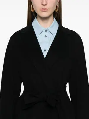 Max Mara Belted Wool Coat - Black