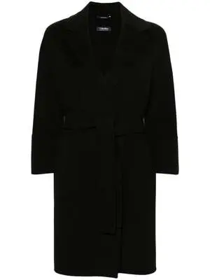 Max Mara Arona Belted Wool Coat - Black