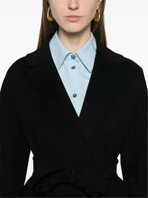 Max Mara Arona Belted Wool Coat - Black