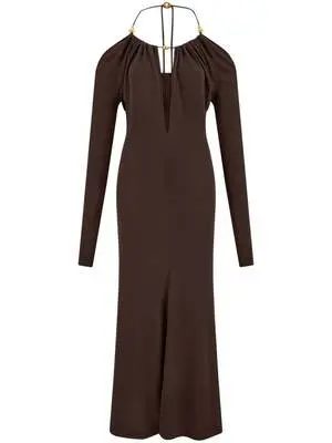 FERRAGAMO Open-back Crepe Maxi Dress