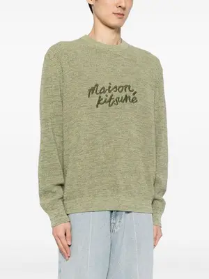 Maison Kitsuné Logo-embroidered Cotton Jumper