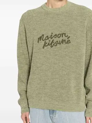 Maison Kitsuné Logo-embroidered Cotton Jumper