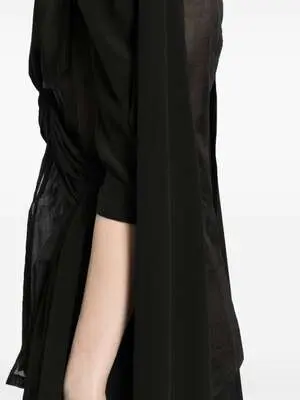 Yohji Yamamoto Semi-sheer Cotton-silk Asymmetrical Top