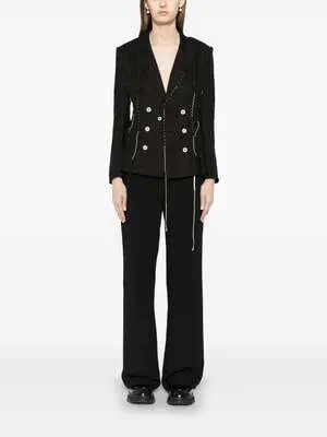 Yohji Yamamoto Contrast-stitch Linen Blazer