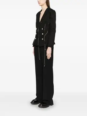 Yohji Yamamoto Contrast-stitch Linen Blazer