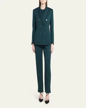 Giorgio Armani Double-breasted Stretch Wool Blazer