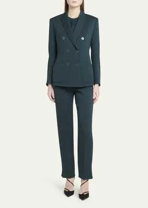 Giorgio Armani Double-breasted Stretch Wool Blazer