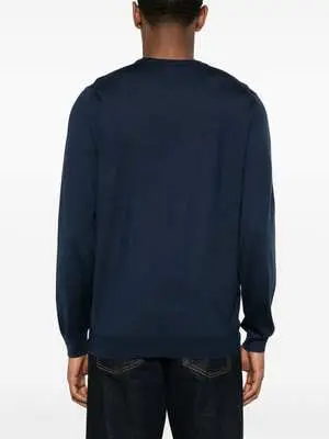 Fedeli Fine-knit Virgin Wool Jumper - Blue