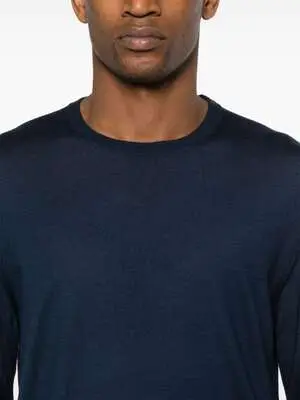 Fedeli Fine-knit Virgin Wool Jumper - Blue