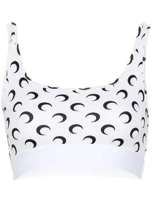 MARINE SERRE Crescent Moon Print Crop Top