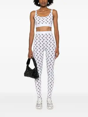 MARINE SERRE Crescent Moon Print Crop Top