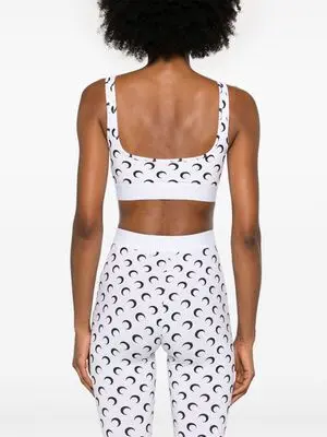 MARINE SERRE Crescent Moon Print Crop Top