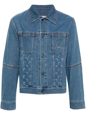 MARINE SERRE Crescent Moon-print Denim Jacket