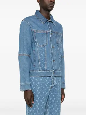 MARINE SERRE Crescent Moon-print Denim Jacket