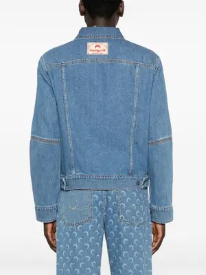 MARINE SERRE Crescent Moon-print Denim Jacket